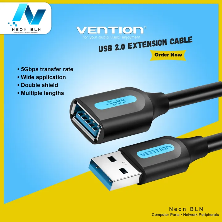 Vention USB 3.0 Extension Cable 1M Black | 5Gbps transfer rate | Wide ...