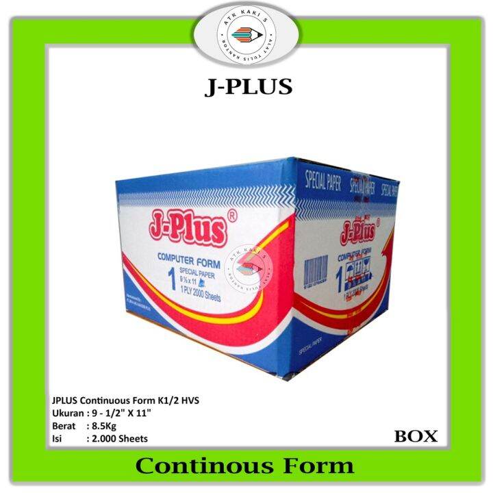 J-PLUS - Continous Form 91/2 x 11 1 Ply/2 ( K1/2 Jplus ) HVS / Kertas Komputer - BOX | Lazada ...