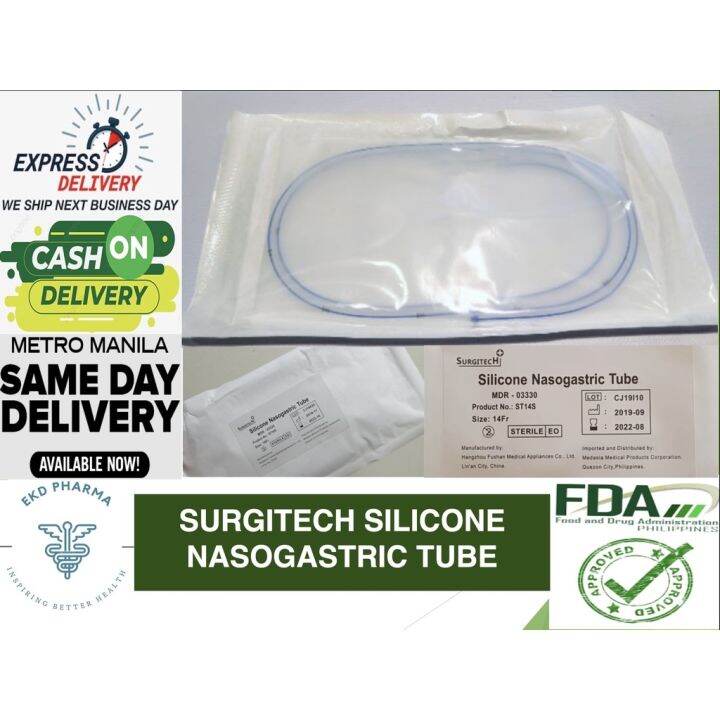 NGT Silicone (Nasogastric Tube) Surgitech fr. 8 10 12 14 16 18 [per ...