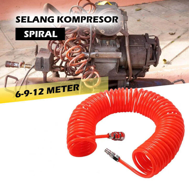 Selang Angin Spiral Kompresor Recoil 6 9 12 Meter - Selang Angin ...