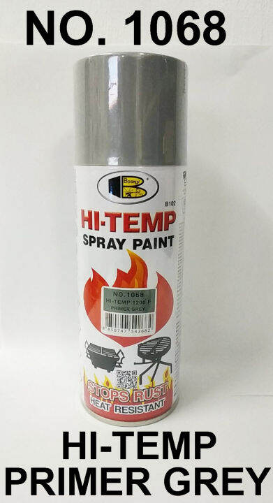 BOSNY HI-TEMP SPRAY PAINT NO. 1068 HI TEMP PRIMER GREY (400 CC PER CAN ...