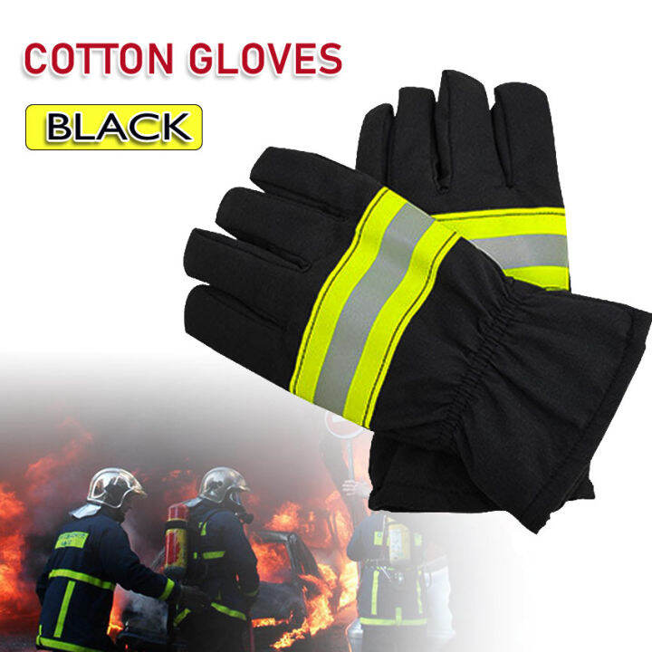 Fit Fireman Safety Gloves Anti Cut Fire Waterproof Reflective Fire ...