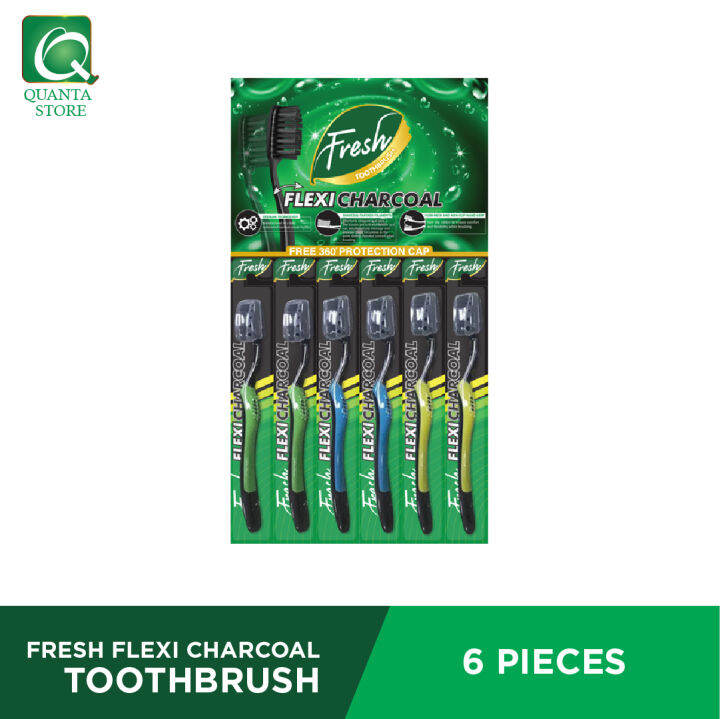 FRESH FLEXI CHARCOAL TOOTHBRUSH 6s | Lazada PH