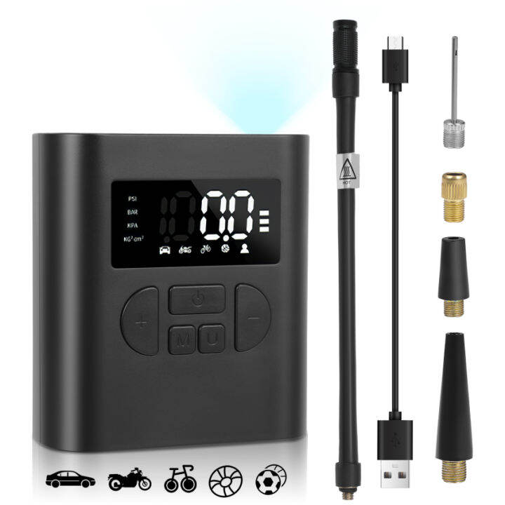 Tire Inflator Portable Air Compressor-6000 MAh Electric Air Pump For ...