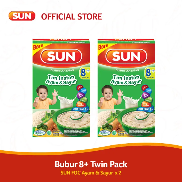 Bubur 8+ Twin Pack - SUN Tim Instant Ayam Sayur (2 Pcs) | Lazada Indonesia