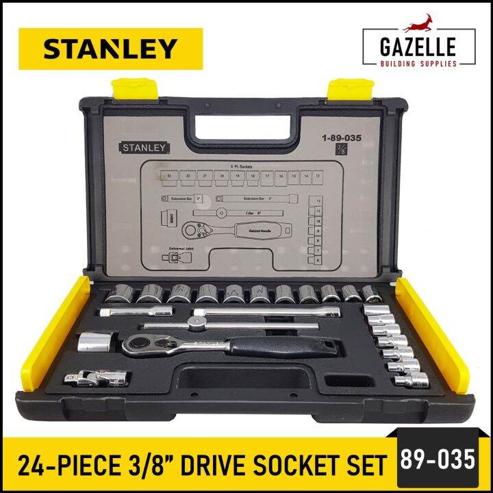 Stanley 24 Pieces 38" Drive Socket Wrench Set Model No. 89-035 (6-24mm ...