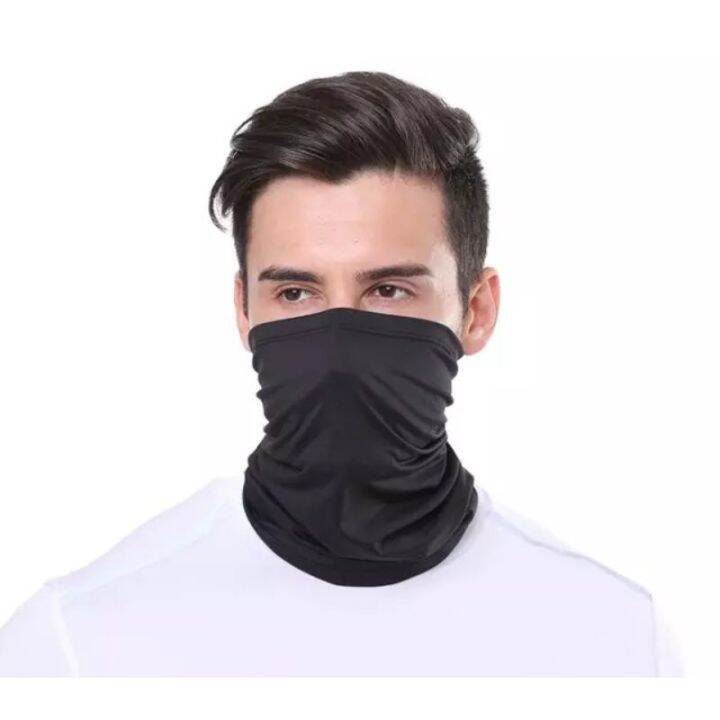 Masker Buff Bandana Pria Pengendara Motor Hitam Polos Tebal Premium ...