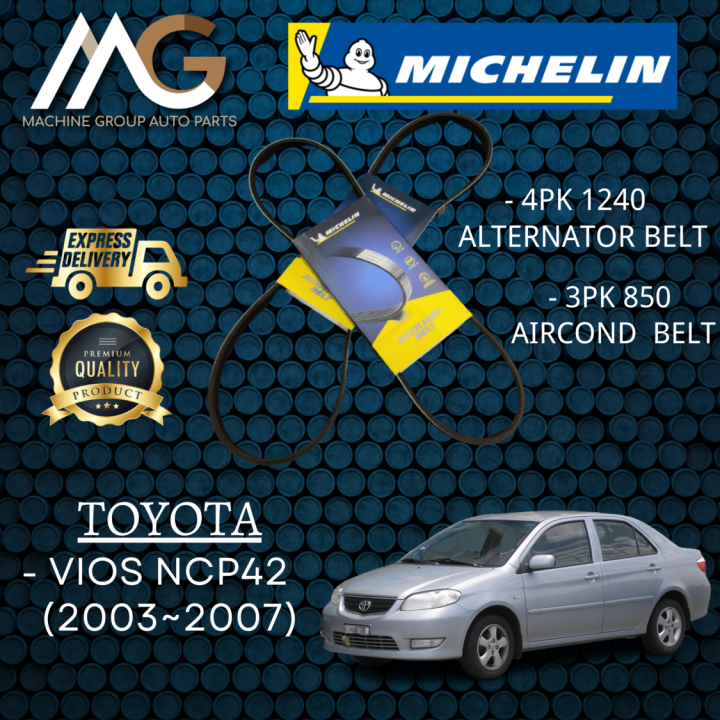 Michelin Belt Toyota Vios NCP42 (2003-2007) 4PK 1240 (Alternator belt ...