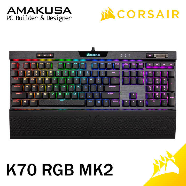 Corsair K70 RGB MK2 Mechanical Gaming Keyboard iCUE Cherry MX Red Blue Brown Linear Tactile ...