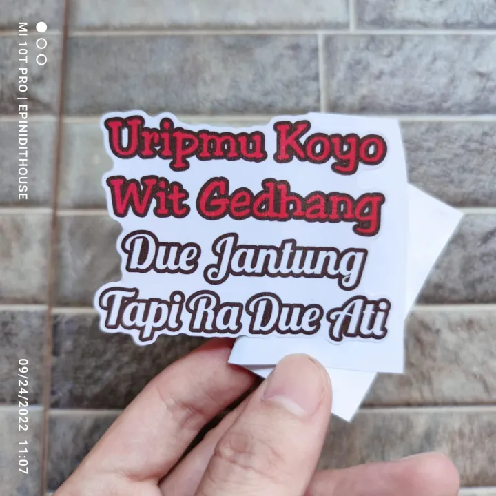 Stiker Uripmu Koyo Wit Gedhang Kata Jawa Lucu Humor Viral Motor Quote | Lazada Indonesia