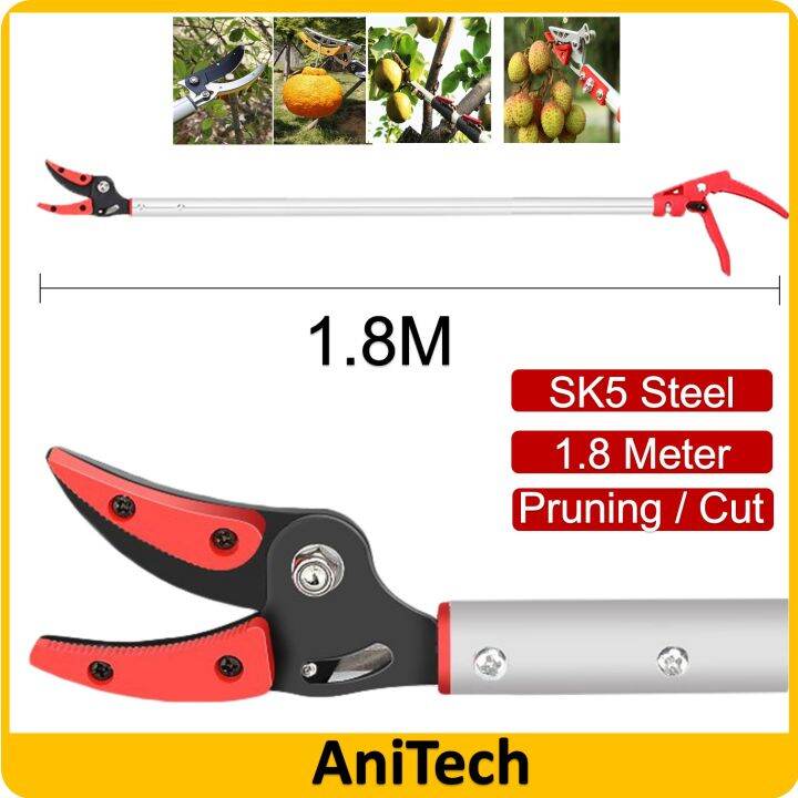 1.8 Meter Pruning Shears Long Reach Cut Hold Bypass Pruner Max Cutting ...