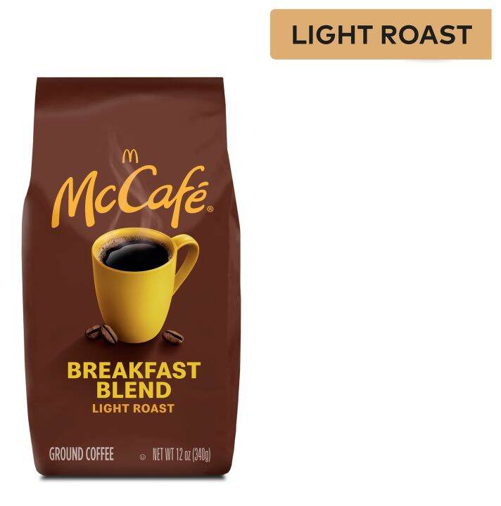 McCafe Breakfast Blend Ground Coffee, Medium Roast, 12 oz Bagged ...