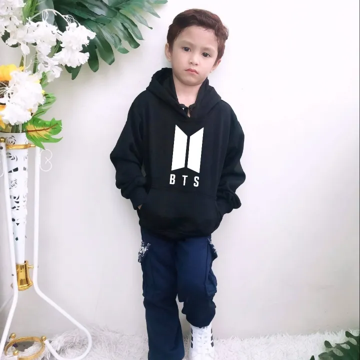 KOREAN B.T.S LOGO TRENDY HOODIE JACKET FOR KIDS 3-13 YEARS OLD BOYS AND ...