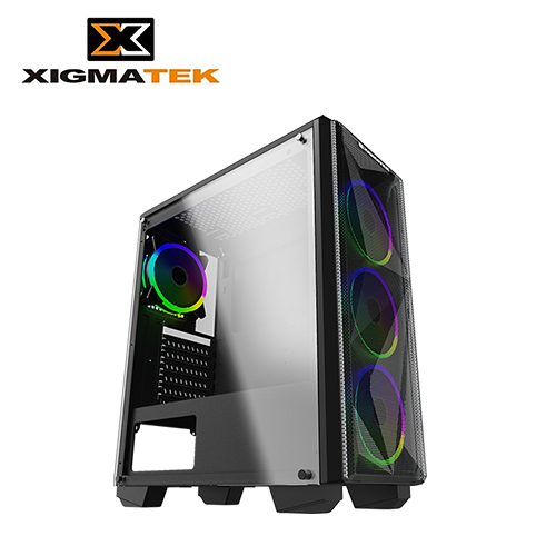 Xigmatek Beast PC Case - Mid Tower / Mesh Front Panel & Tempered Glass ...