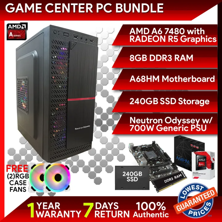 GC Neutron PC Desktop Package Computer Bundle AMD A6 7480 Radeon R5 ...