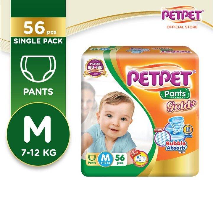 PETPET Pants Gold+ Super Jumbo Pack M 1x56's | Lazada