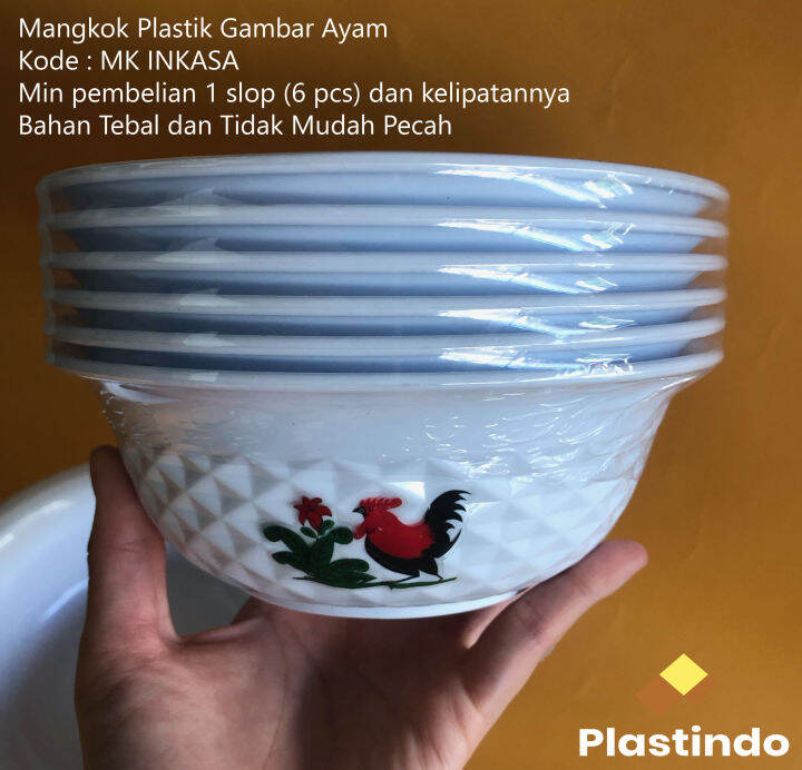 Mangkok Plastik Gambar Ayam MK INKASA ISI 6 pcs | Mangkok Bakso Mie Ayam Es Buah | Lazada Indonesia