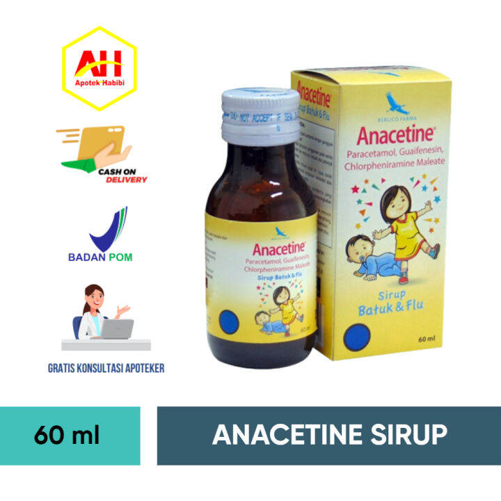 ANACETINE ANACETIN SIRUP 60ML OBAT BATUK PILEK DEMAM SAKIT KEPALA ...