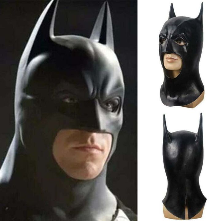 Batman Full Mask With Cowl The Dark Knight Rises Latex Helmet Adult ...