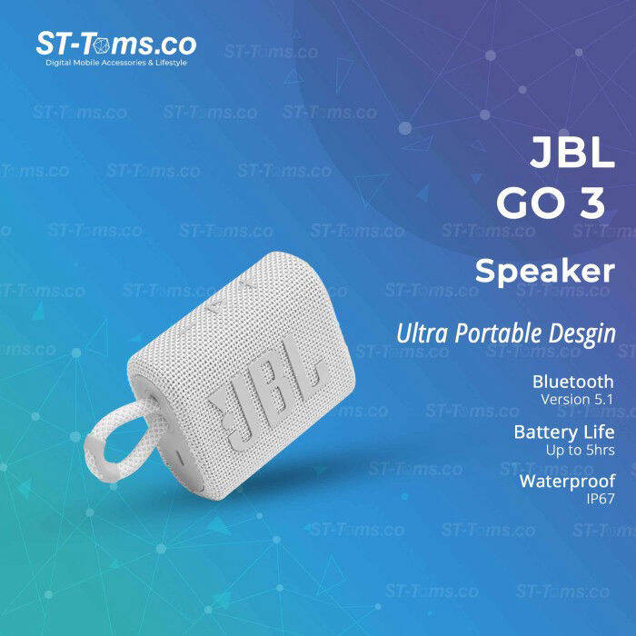 JBL GO 3 Bluetooth Wireless Speaker, Warna Putih | Lazada Indonesia