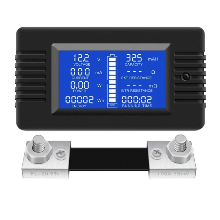 DC Multifunction Battery Monitor Meter LCD Display Digital Current ...