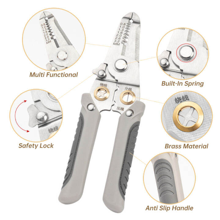 Multifunctional wire stripper Diagonal 7-inch diagonal pliers Cable ...