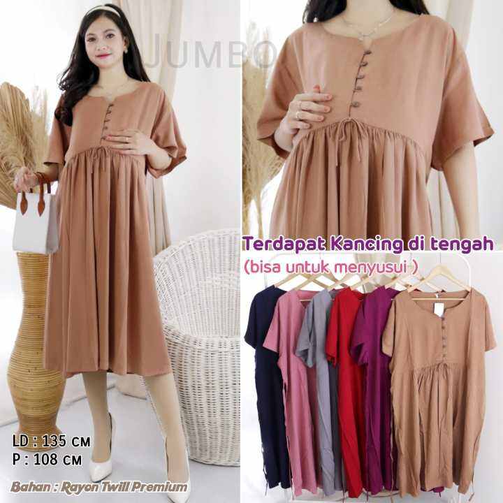 Femme Ols Daster atau Dress Hamil Jumbo Ibu Menyusui Zafira | Lazada ...