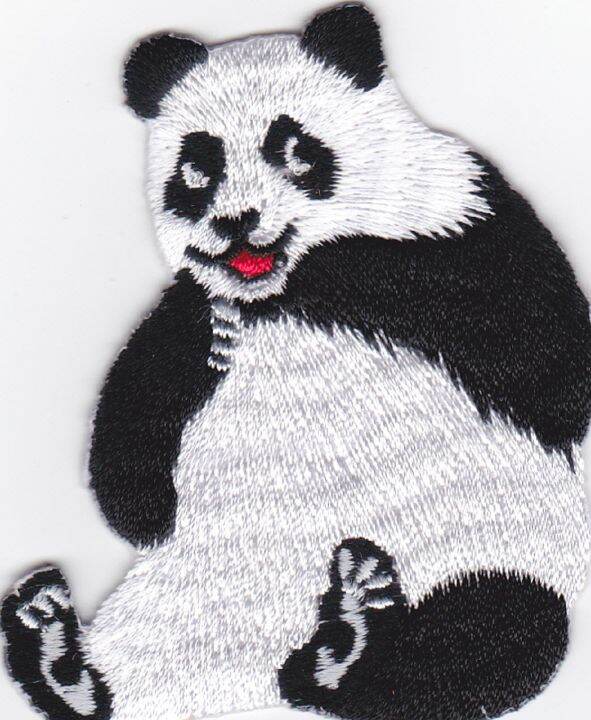 iron on patch Embroidery cute Panda Bear 7x5 cm แพนด้าน่ารัก หมี ตัวรีด ...