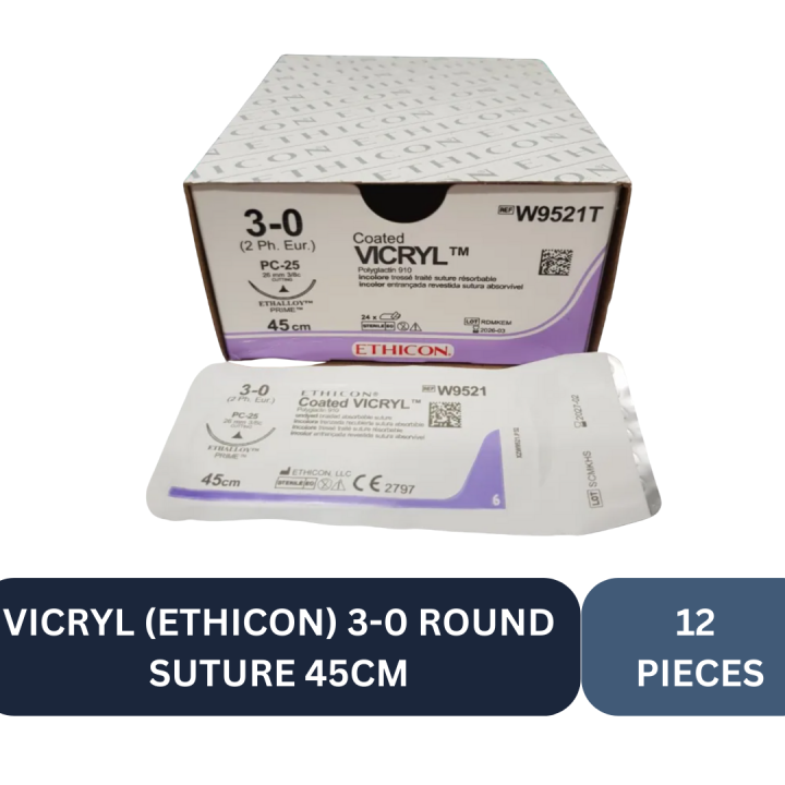 Vicryl Ethicon Suture 3-0 Round 45cm 12 pieces | Lazada PH