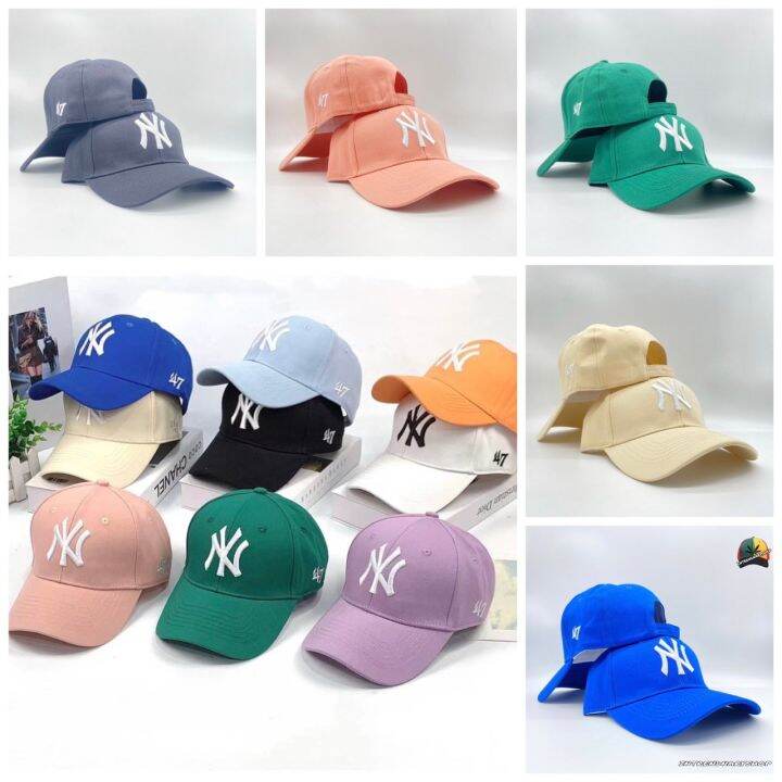 หมวกแก๊ป Ny 47 หมวกเอ็นวาย New York 5สี หมวกแฟชั่น งานปัก เนื้อผ้าดี หมวกคุณภาพดี100% มีบริการ ...