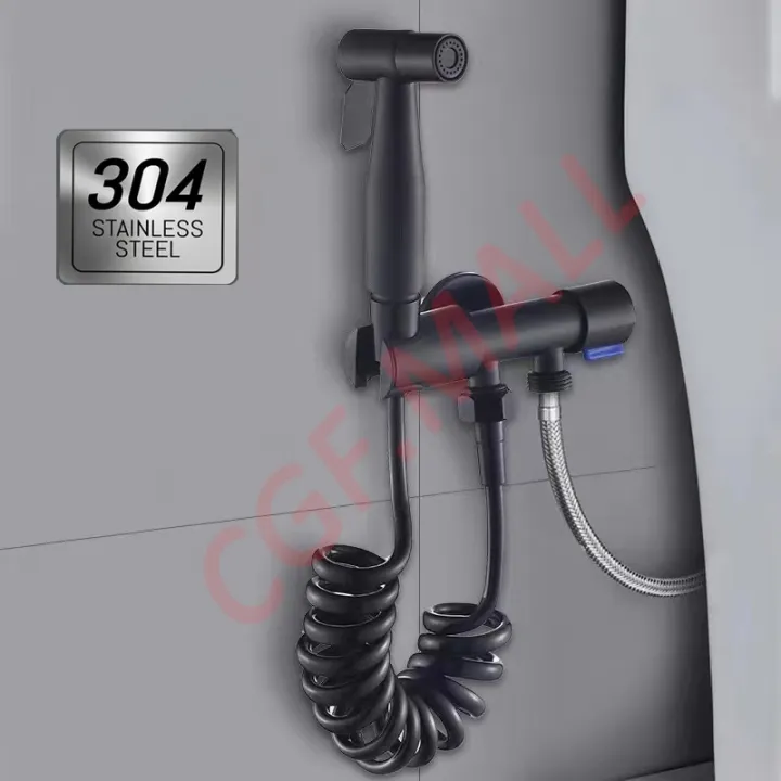 【Ready Stock】 Heavy Duty SUS304 Black Bidet Spray Set With Valve ...