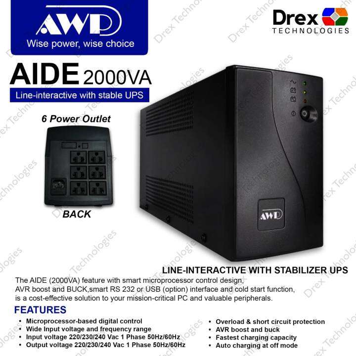AWP 2000VA UPS Uninterruptible Power Supply | Lazada PH