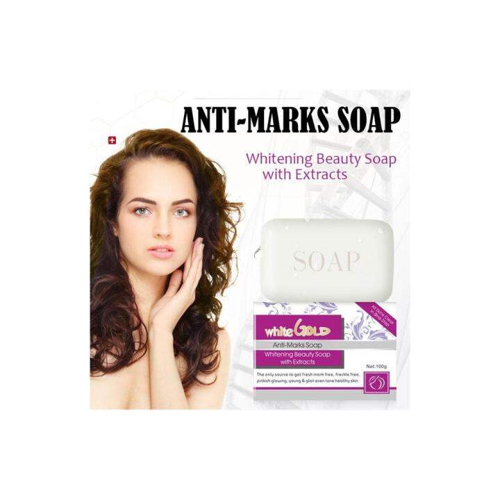 White Gold Anti-Marks Soap whitening beauty soap with extracts 100g ...