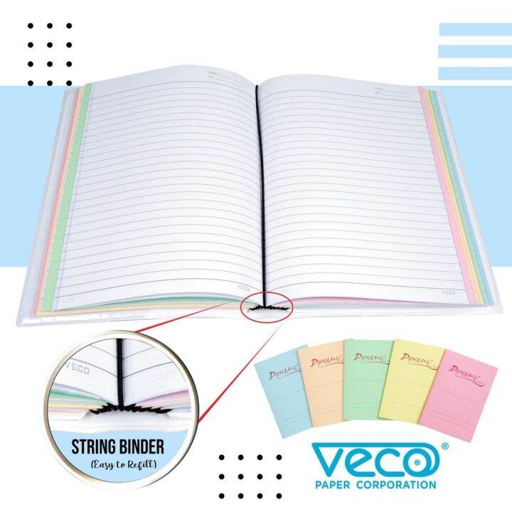 Veco Dynamic Notes String Binder Notebook 10 Division (16 lvs/division ...