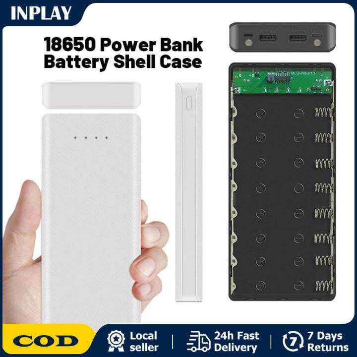 18650 Battery DIY Power Bank Case Charge Storage Box 5V Dual USB Type C ...