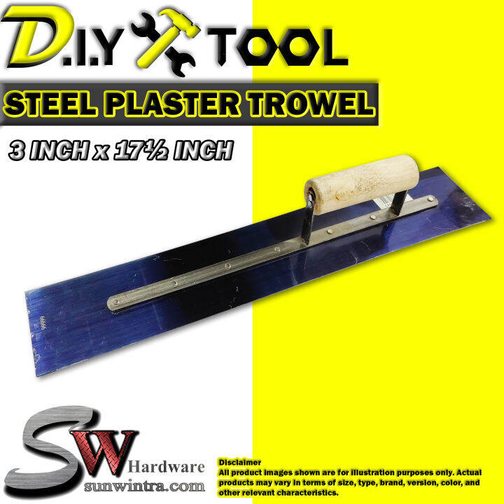 SW Hardware Heavy Duty Long Steel Plaster Trowel 3" x 17-1/2" Sudu ...
