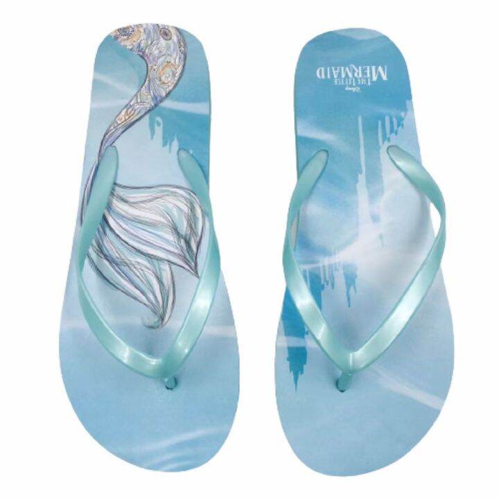 MINISO Disney The Little Mermaid Collection Women's Flip-Flops (Blue,39 ...