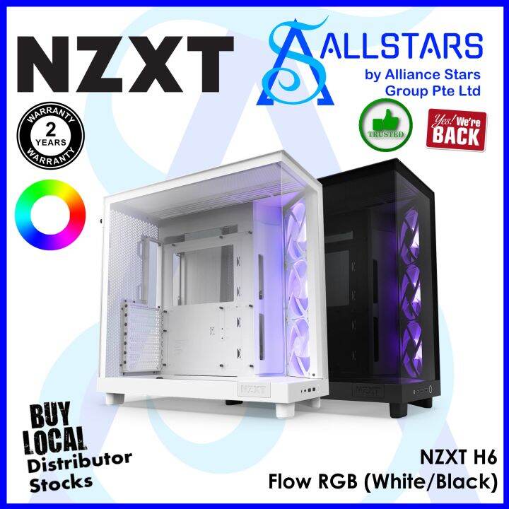 (ALLSTARS: We Are Back / DIY Promo) NZXT H6 Flow RGB Dual-Chamber Mid ...