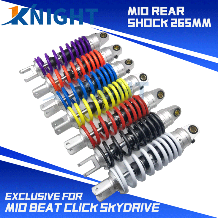 Knight Motorcycle Mio Rear Shock Absorber 265mm With Bolts And Sticker For All MiO Aerox Beat ...