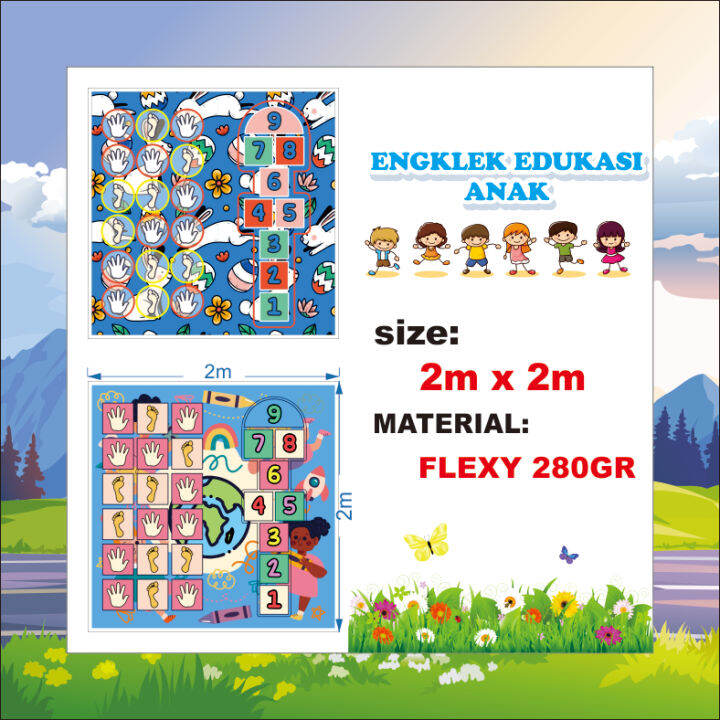 Mainan Edukasi Anak Karpet Playmate Engklek Jejak Kaki Tangan Desain ...