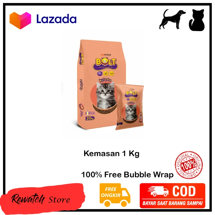 [ BOLT KITTEN ] PROMO Makanan kucing kitten premium bolt 1kg SALMON ...