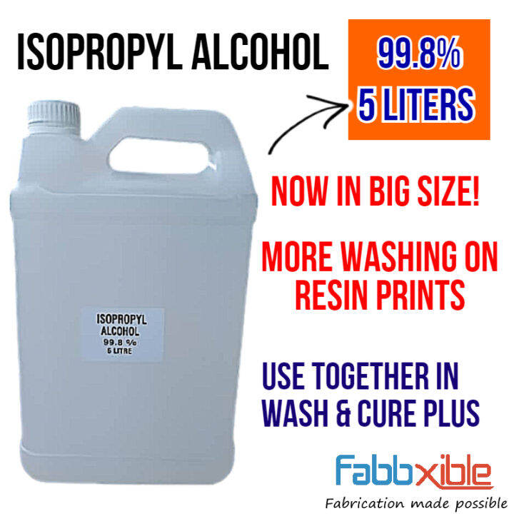 IPA Isopropyl Alcohol 99.8% for Cleaning Resin 3D Prints (5 Liter) | Lazada