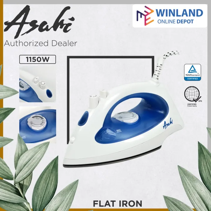 ASAHI by Winland CI-240S Flat Iron Non-Stick coated sole plate with ...
