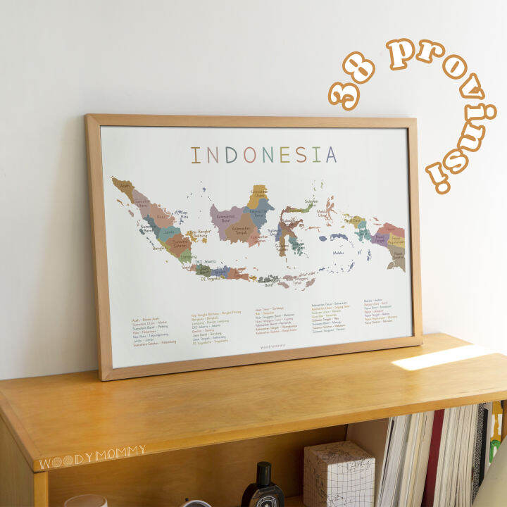 Peta Indonesia 38 Provinsi - Poster Edukasi Anak - Indonesia Maps ...