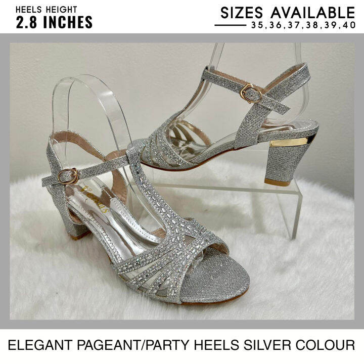 COMFY ELEGANT PARTY HEELS SILVER GREY 5 INCHES | Lazada PH