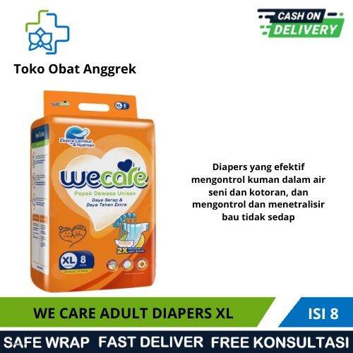 WE CARE PAMPERS DEWASA/ADULT DIAPERS/UKURAN XL ISI 8 | Lazada Indonesia