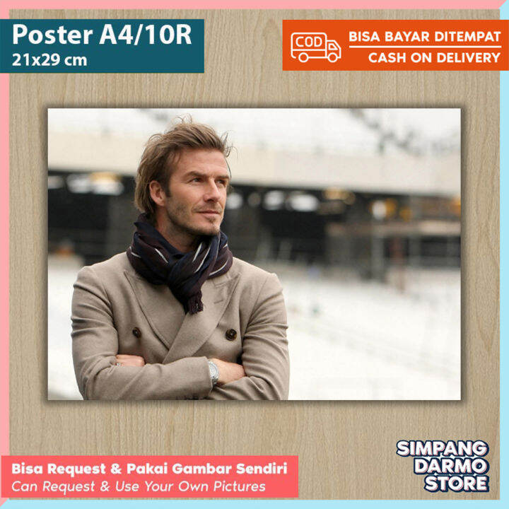 Poster David Beckham Pemain Bola Legendaris Ukuran A4 A3 Besar Kecil ...