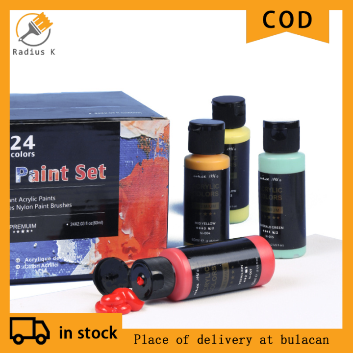 Radius K 24 Colors Acrylic Paint watercolor Tube Quality Vibrant ...