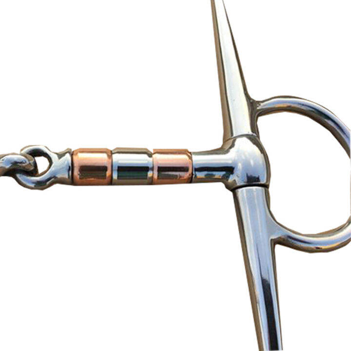 Full Cheek Horse Bit ปากทองแดง Functional Horse Tack Snaffle Bit สแตนเลส13ซม. ทนทานและใช้งานได้ ...