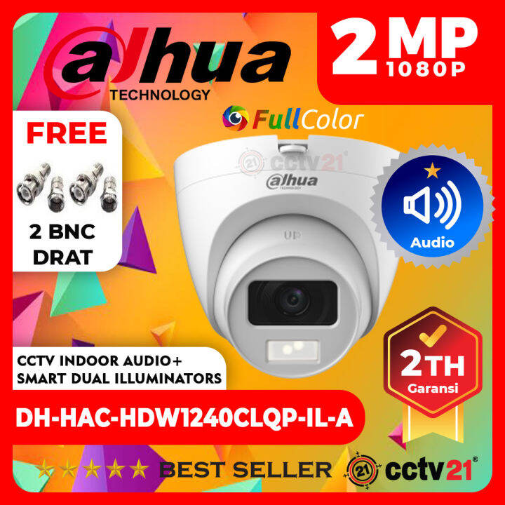 CCTV DAHUA 2MP DH-HAC-HDW1240CLQP-IL-A Full Color ColorVu Mic Audio ...